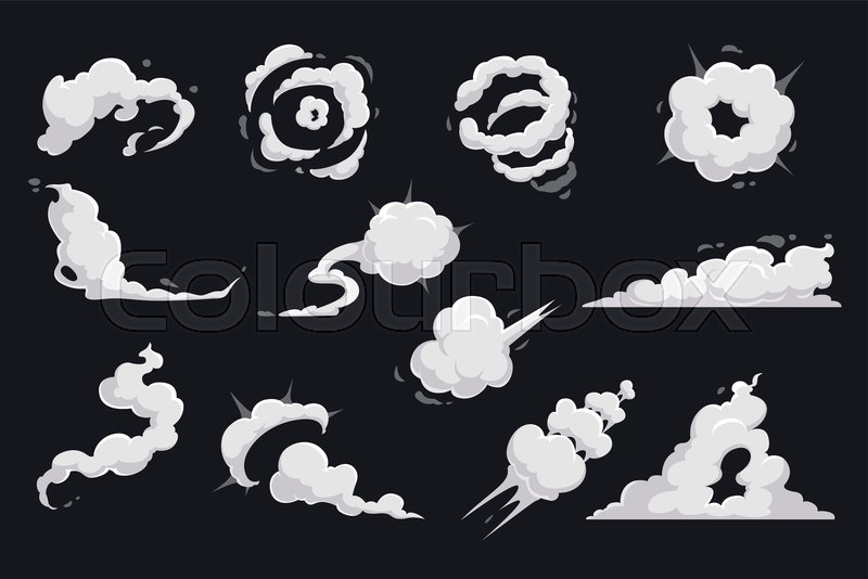 Cartoon clouds of smoke and explosion ... | Stock vector | Colourbox