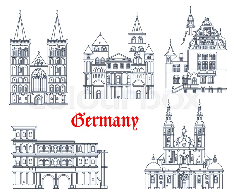 Germany landmarks architecture vector ... | Stock vector | Colourbox