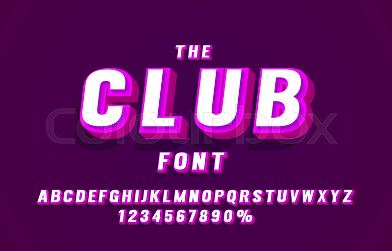 Club font set collection, letters and ... | Stock vector | Colourbox