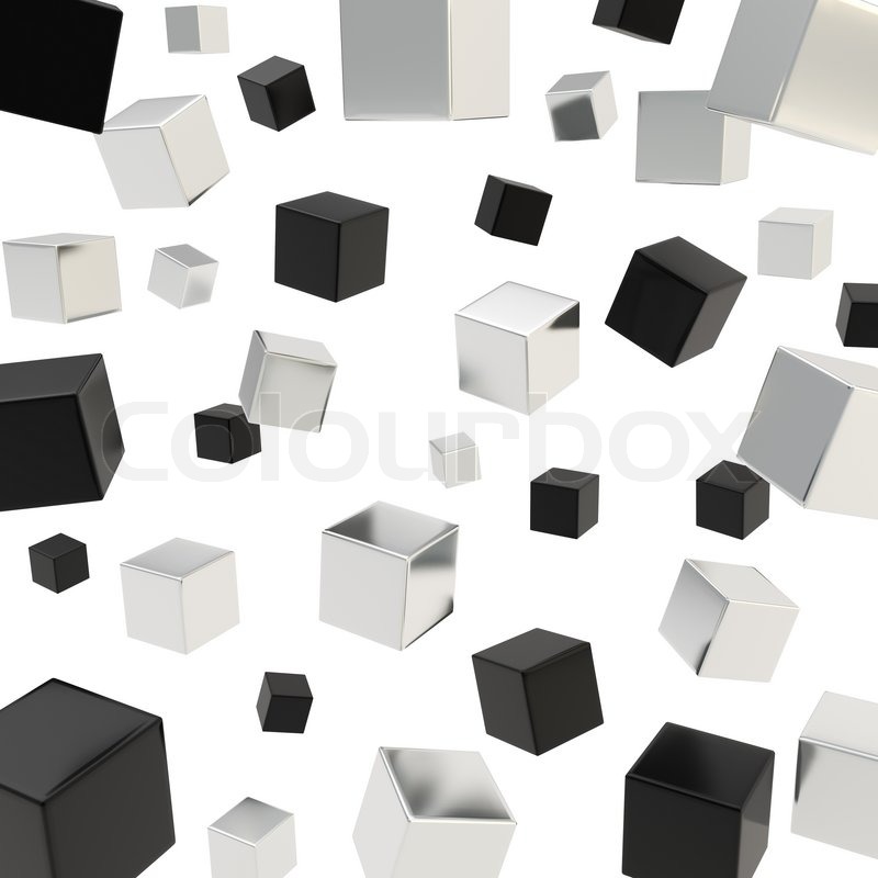 Cube composition over white background ... | Stock Photo | Colourbox