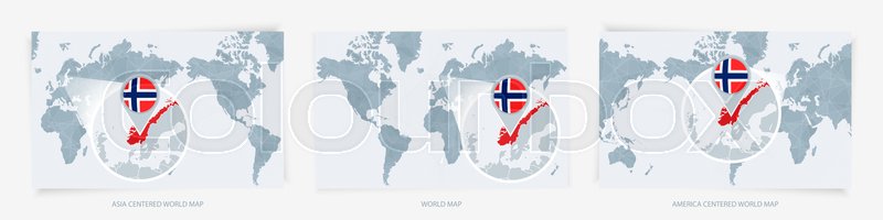 Three versions of the World Map with ... | Stock vector | Colourbox