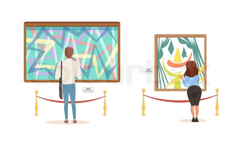 People Looking At Art In Gallery