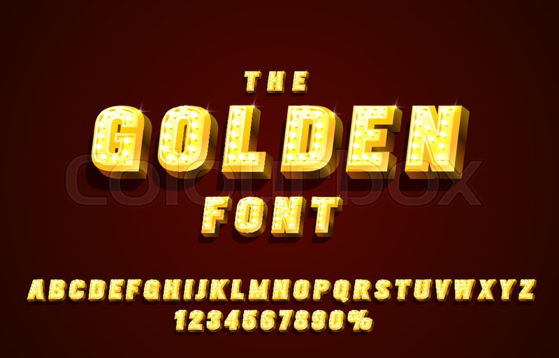 Golden font set collection, letters ... | Stock vector | Colourbox