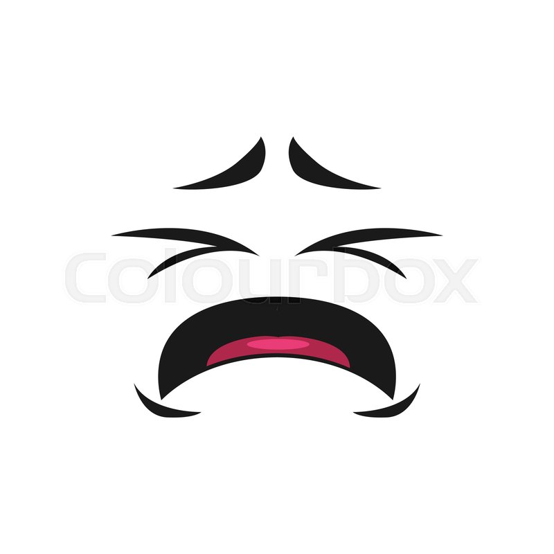 Weeping or mourning emoticon with wide ... | Stock vector | Colourbox