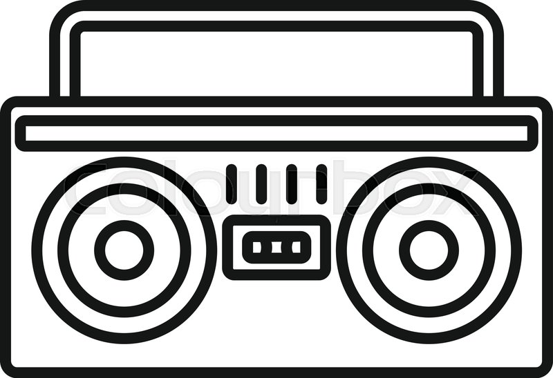 Boombox icon. Outline boombox vector ... | Stock vector | Colourbox