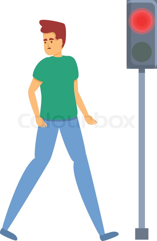 Cartoon Red Stop Light