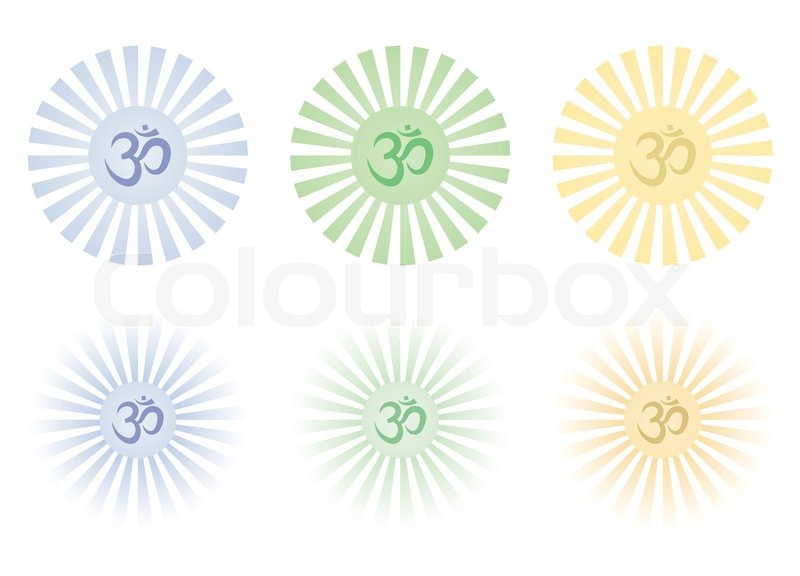 Set of shining Om signs vector ... | Stock vector | Colourbox