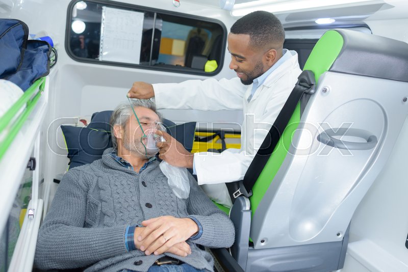Ambulance Patients Wearing Oxygen Mask