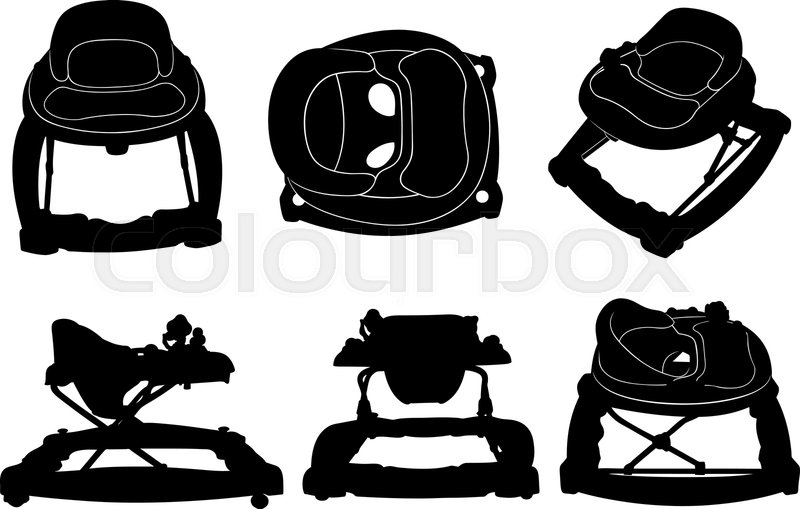 Set of baby walkers isolated on white | Stock vector | Colourbox