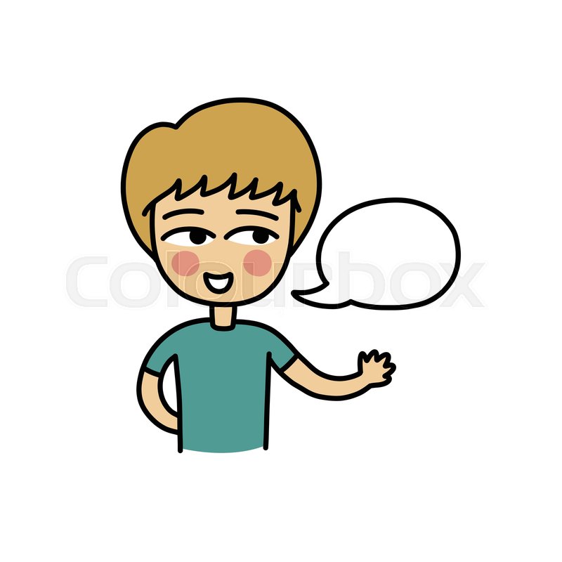 Boy talking doodle icon, vector color ... | Stock vector | Colourbox