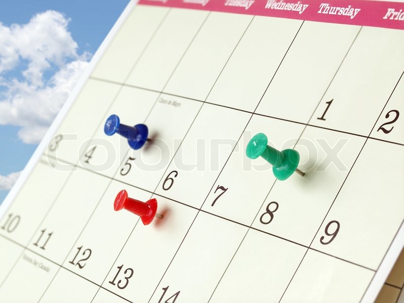 Closeup of Calendar Page with Marked ... | Stock image | Colourbox