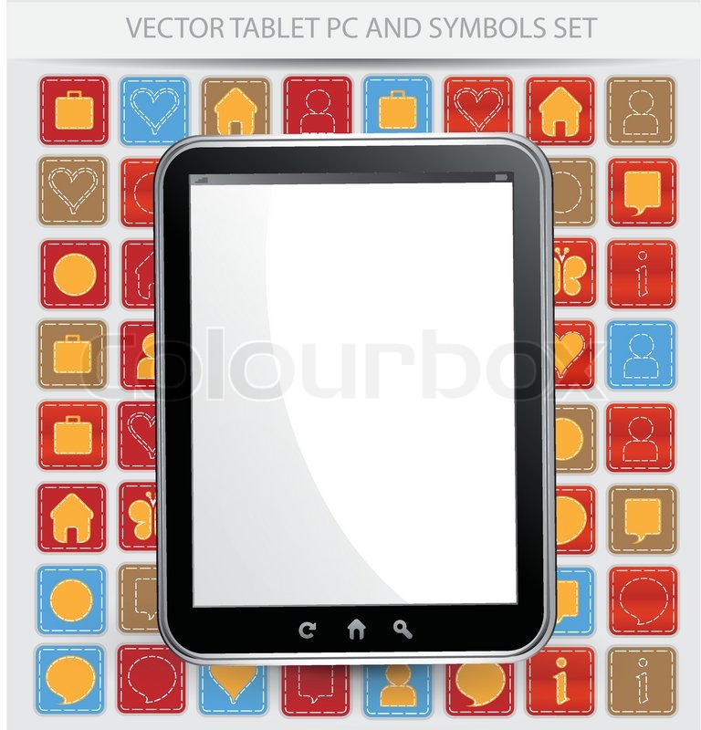Black frame vector tablet pc with ... | Stock vector | Colourbox