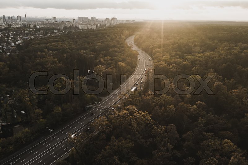 View of the highway car road through ... | Stock image | Colourbox