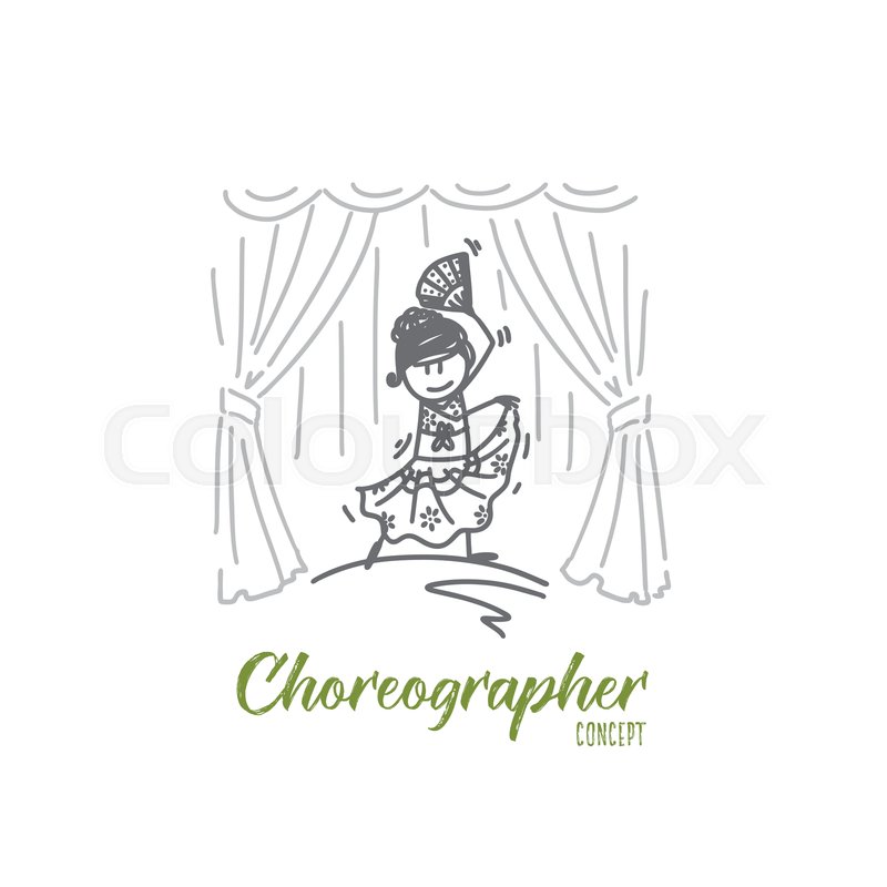 Choreographer concept. Hand drawn ... | Stock vector | Colourbox