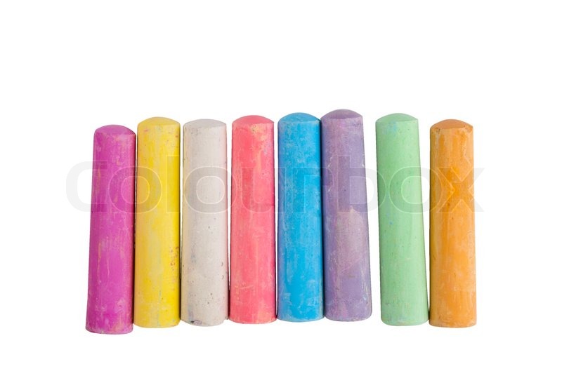 Chalks in a variety of colors arranged | Stock image | Colourbox