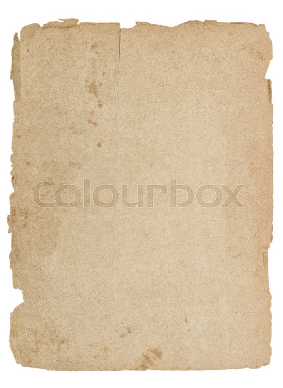 Used paper sheet with torn edges. Old ... | Stock image | Colourbox