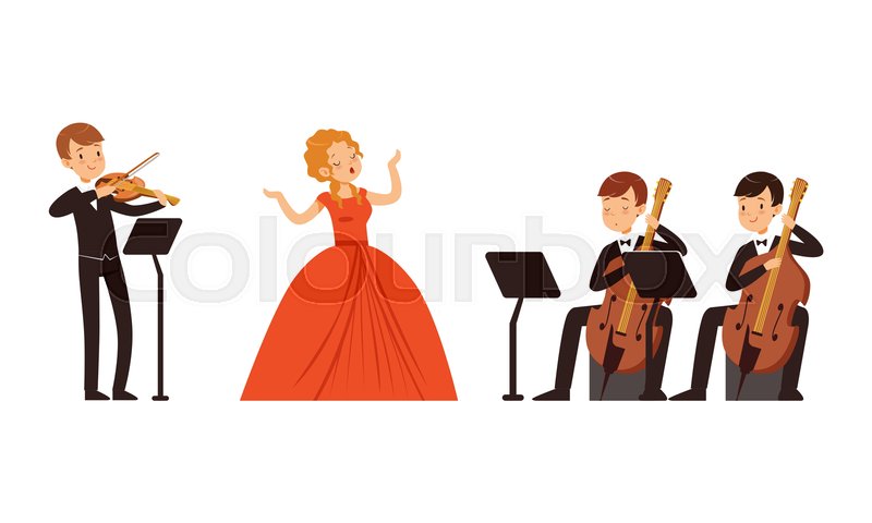 Symphonic Orchestra Playing Classical ... | Stock vector | Colourbox
