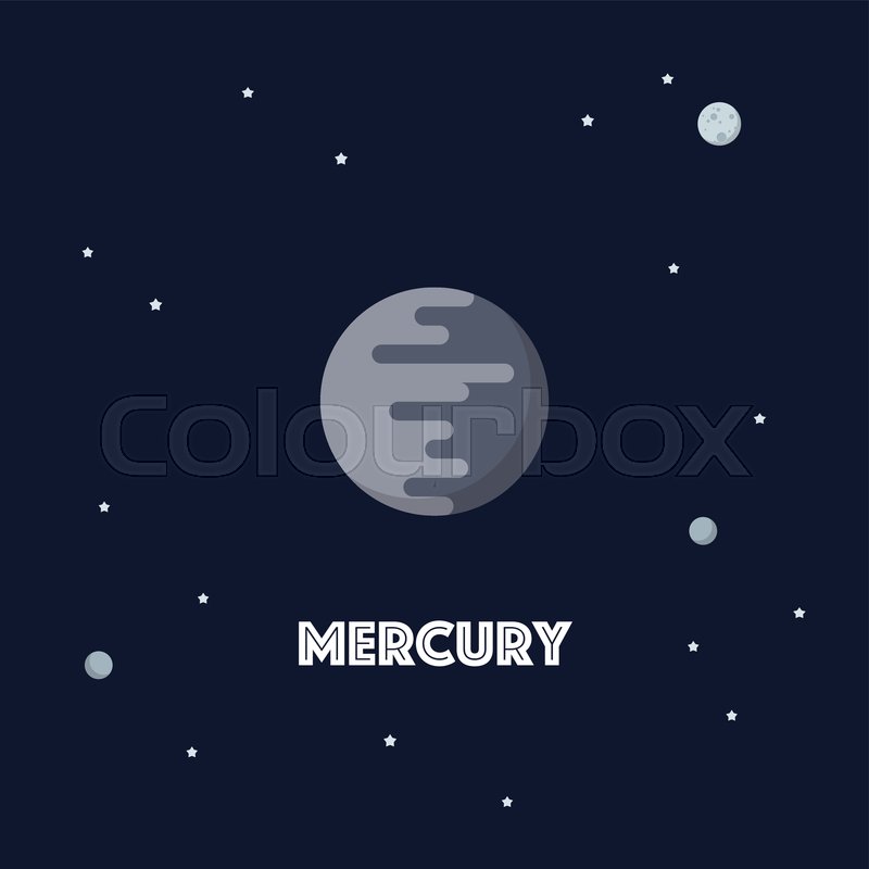 Mercury on space background. star and ... | Stock vector | Colourbox
