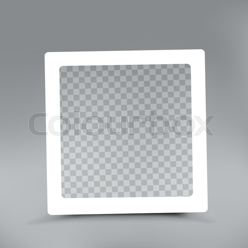 Square photo frame template on gray ... | Stock vector | Colourbox