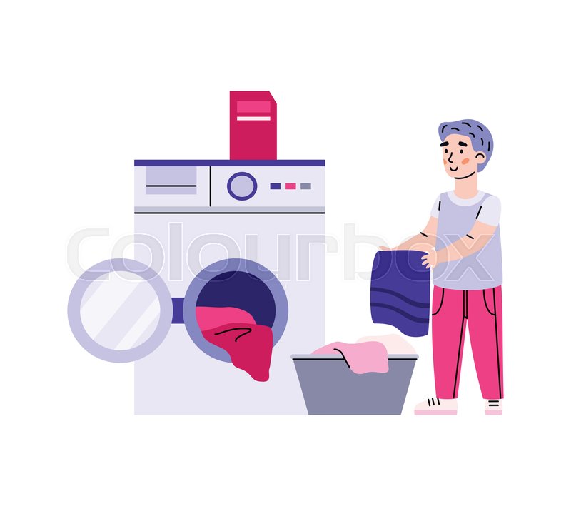 Man Doing Laundry Clipart