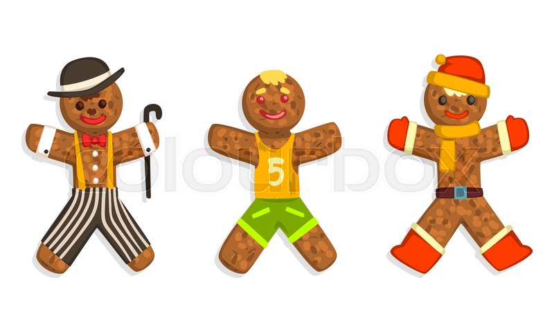 Gingerbread Man Characters Set, ... | Stock vector | Colourbox