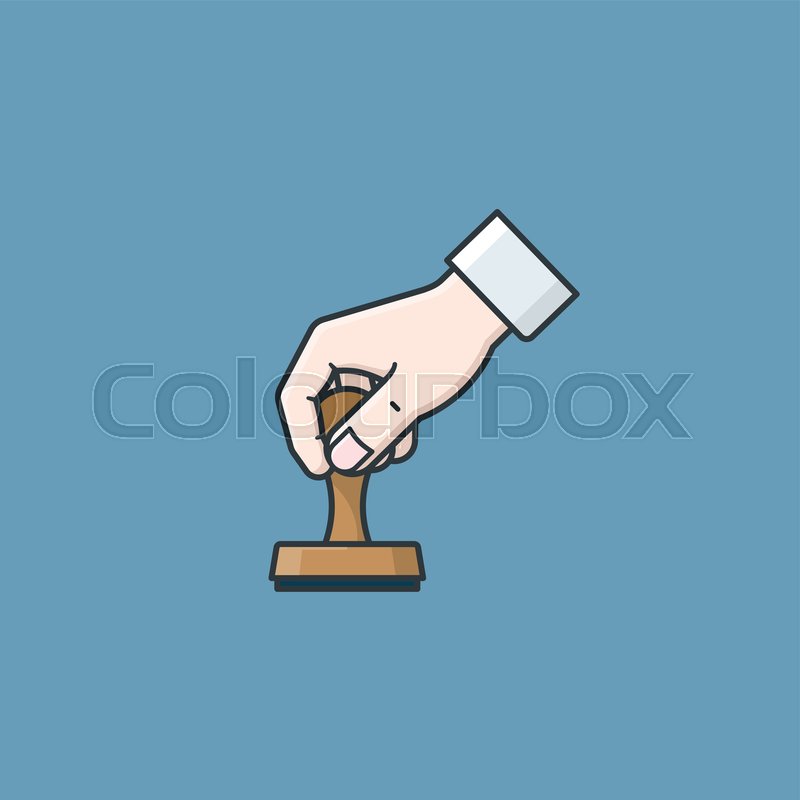 Hand with rubber stamp vector ... | Stock vector | Colourbox