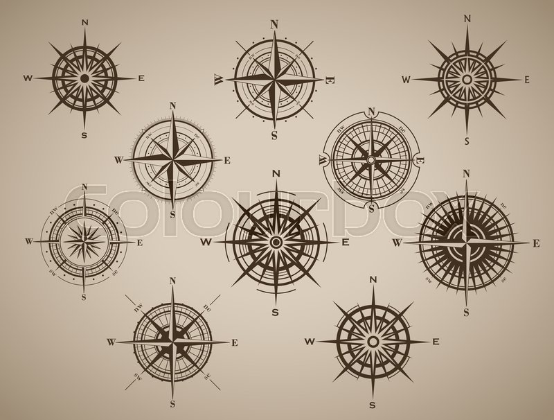 Old Compass Rose Vector