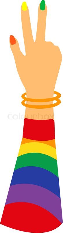LGBT Pride Month. Hand fingers sign ... | Stock vector | Colourbox