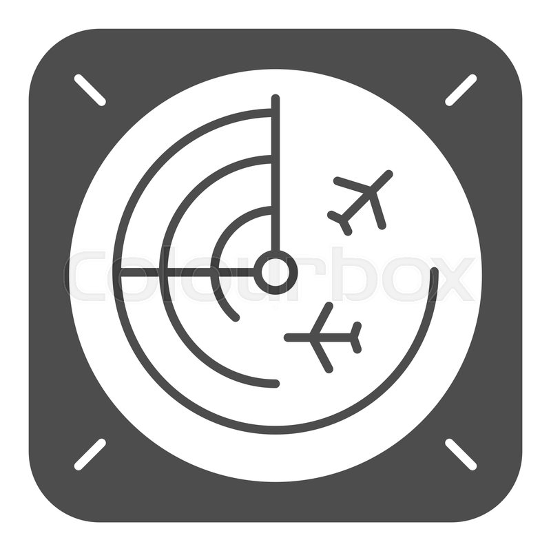 Airplane radar solid icon, airlines ... | Stock vector | Colourbox