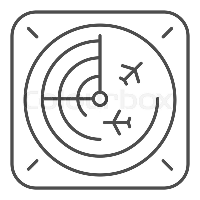 Airplane radar thin line icon, ... | Stock vector | Colourbox
