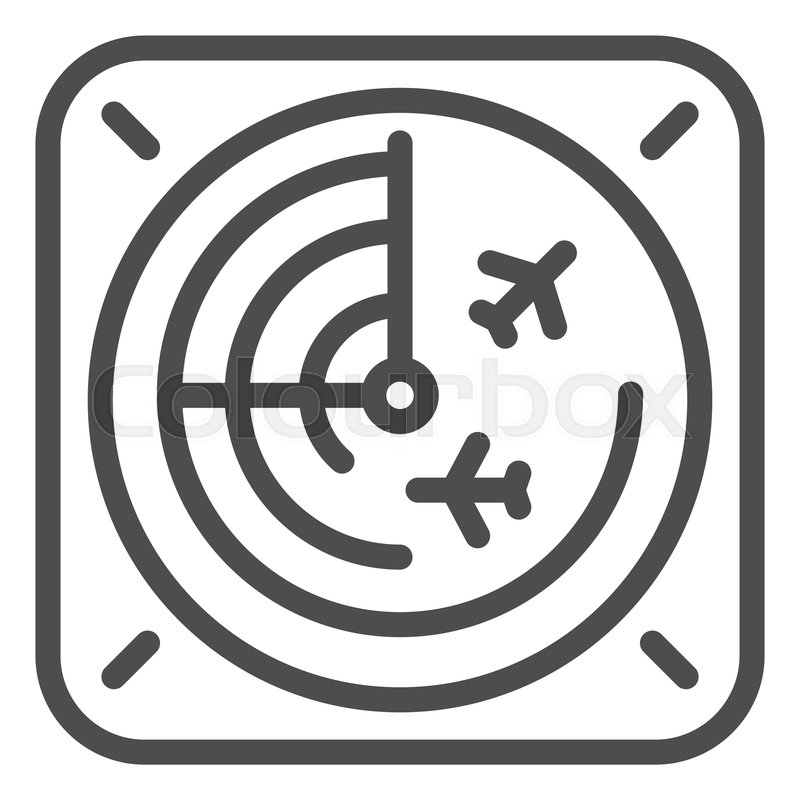 Airplane radar line icon, airlines ... | Stock vector | Colourbox
