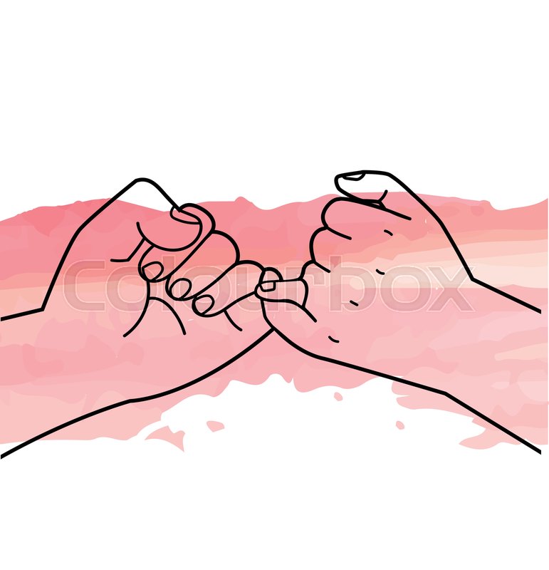 Two hands making Pinky swearing ... | Stock vector | Colourbox