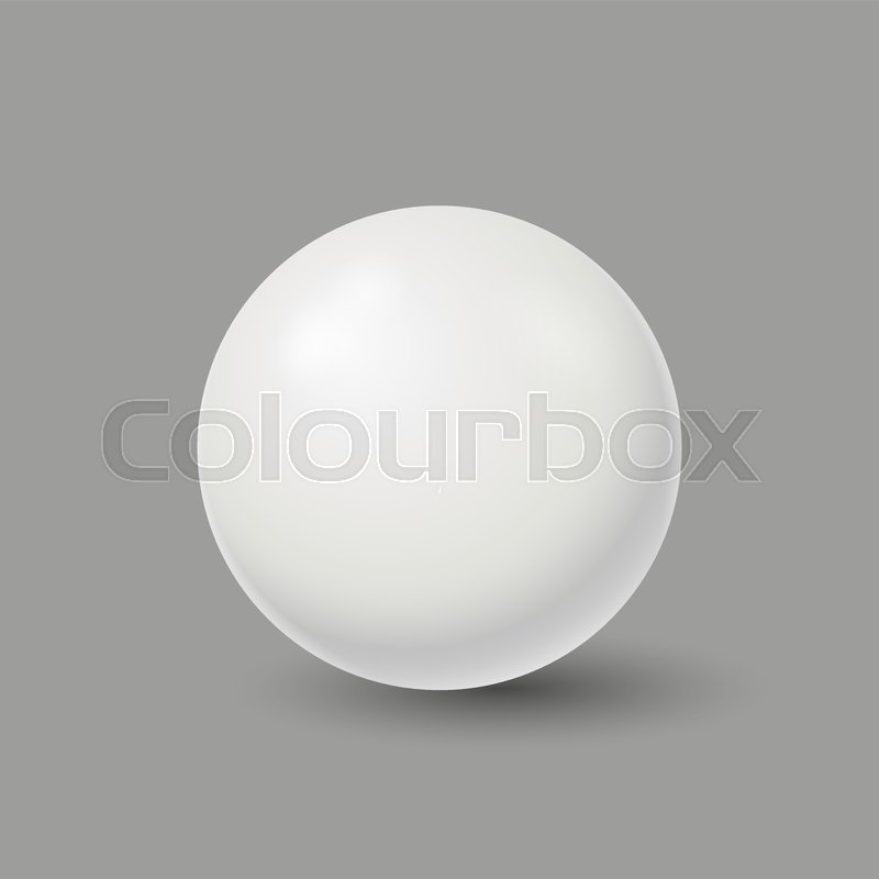 White round ball on gray surface. ... | Stock vector | Colourbox