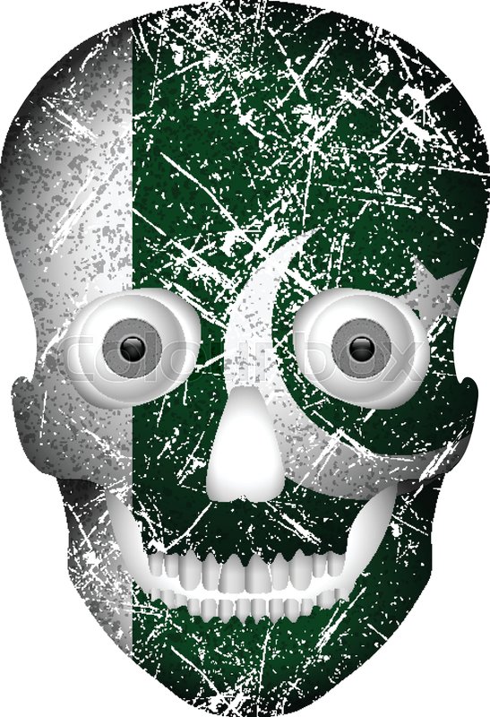 Skull flag Pakistan on a white ... | Stock vector | Colourbox