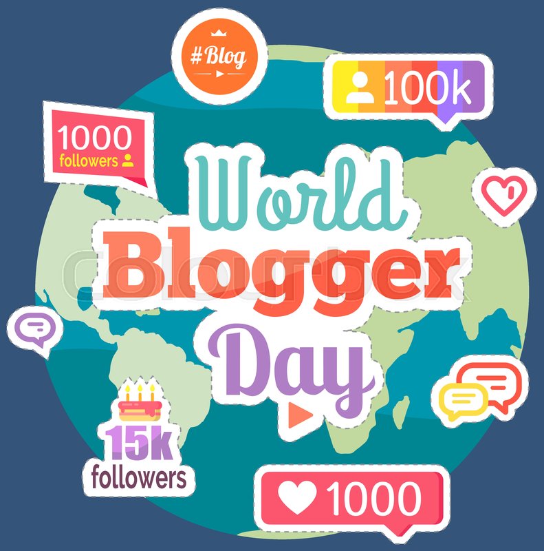 World Blogger Day banner. Earth ... | Stock vector | Colourbox
