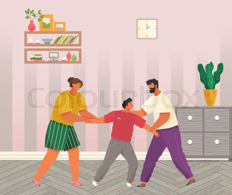 Problems and conflict in family, fight ... | Stock vector | Colourbox