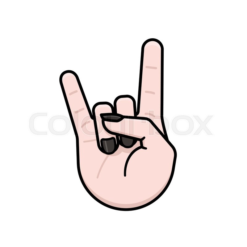 Hand showing horns gesture isolated ... | Stock vector | Colourbox