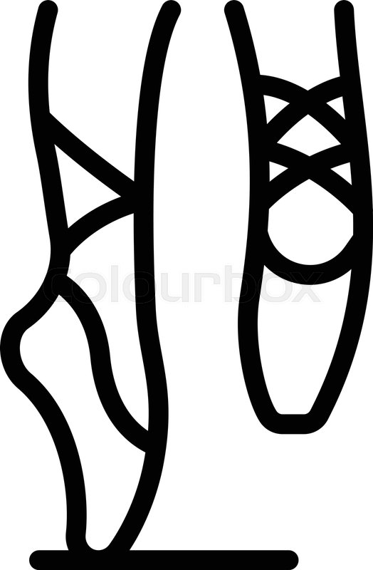 Pointe shoes icon. Outline pointe ... | Stock vector | Colourbox