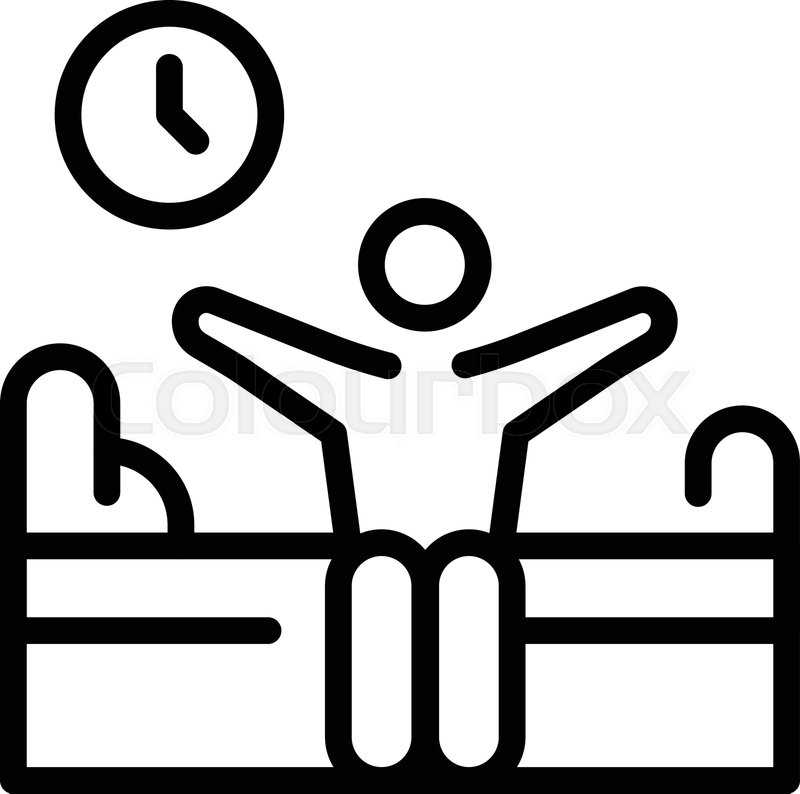 Wake up man icon. Outline Wake up man ... | Stock vector | Colourbox