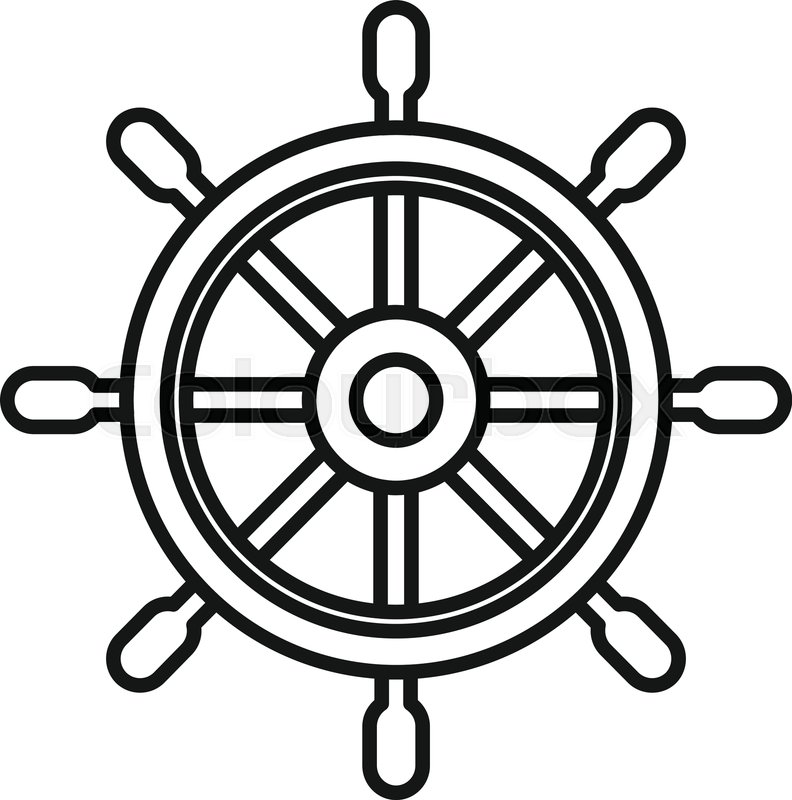 Pirate Ship Wheel Outline