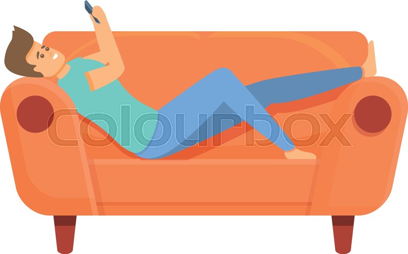 Weekend sofa relax icon. Cartoon of ... | Stock vector | Colourbox