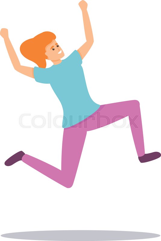 Hyperactive girl icon. Cartoon of ... | Stock vector | Colourbox