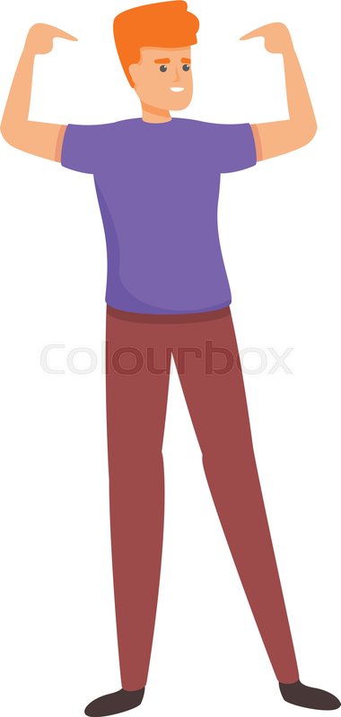 Feeling self esteem icon. Cartoon of ... | Stock vector | Colourbox