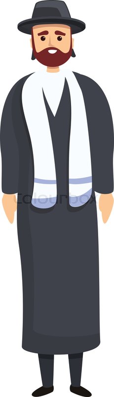 Jewish priest icon. Cartoon of Jewish ... | Stock vector | Colourbox