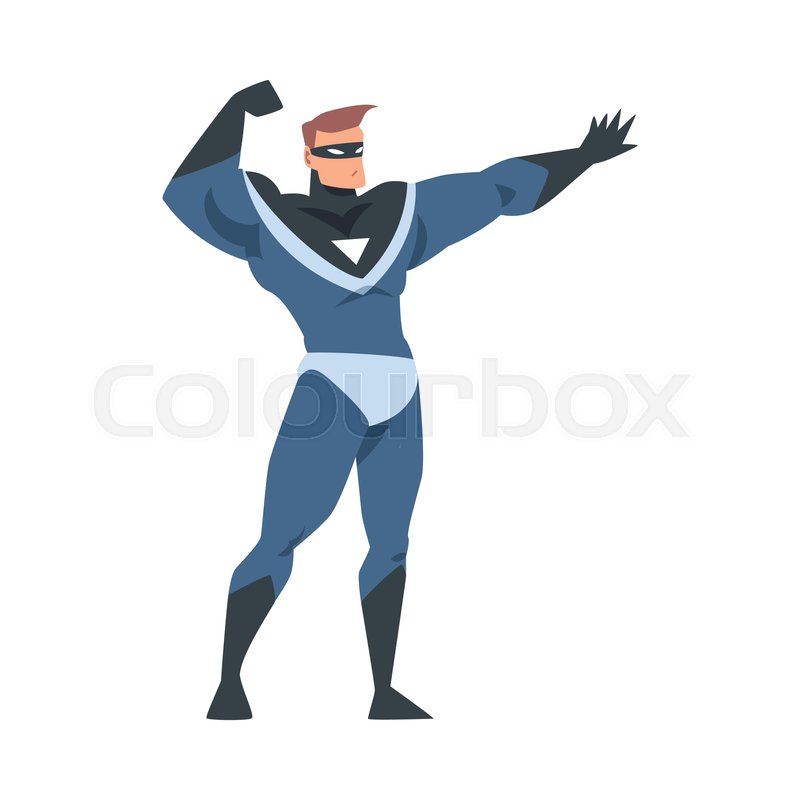 Powerful Man Superhero Character in ... | Stock vector | Colourbox