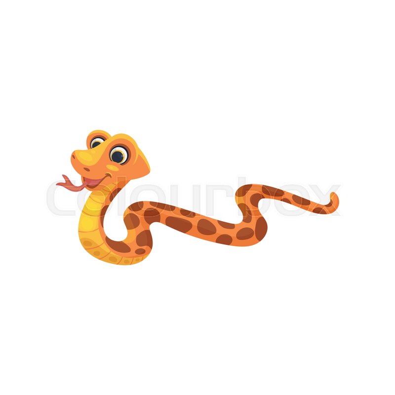 Cartoon smiling snake. Cute spotted ... | Stock vector | Colourbox