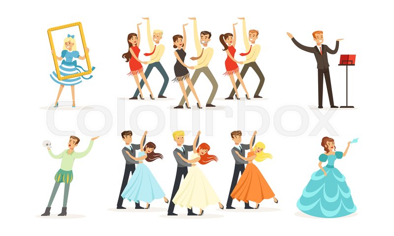 People Characters Acting in Play and ... | Stock vector | Colourbox