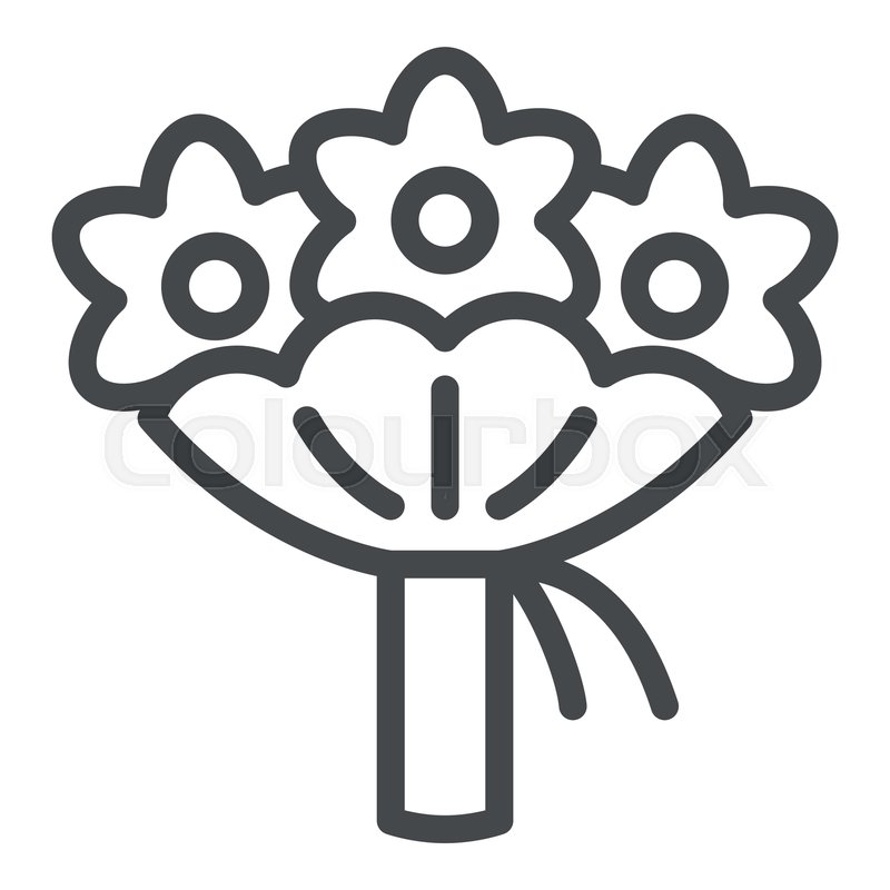 Flower Bouquet Black And White Clipart