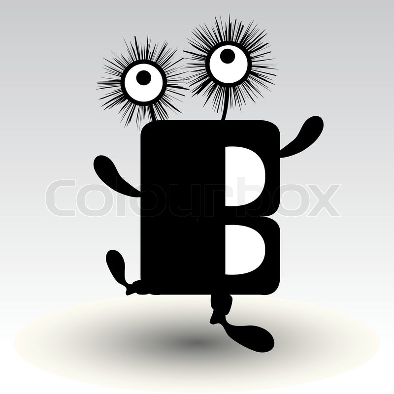 Letter b, funny character design | Stock vector | Colourbox