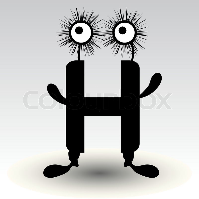 Letter h, funny character design | Stock vector | Colourbox